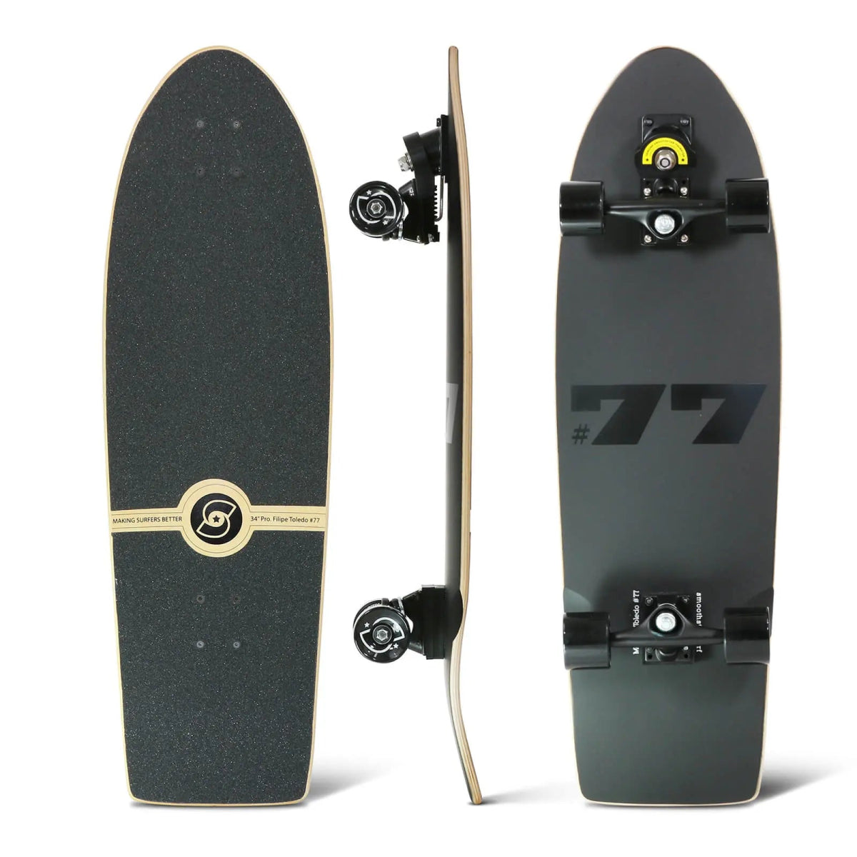 SmoothStar "Signed" 34″ Toledo #77 Thruster 1 Surfskate – Status Skateshop